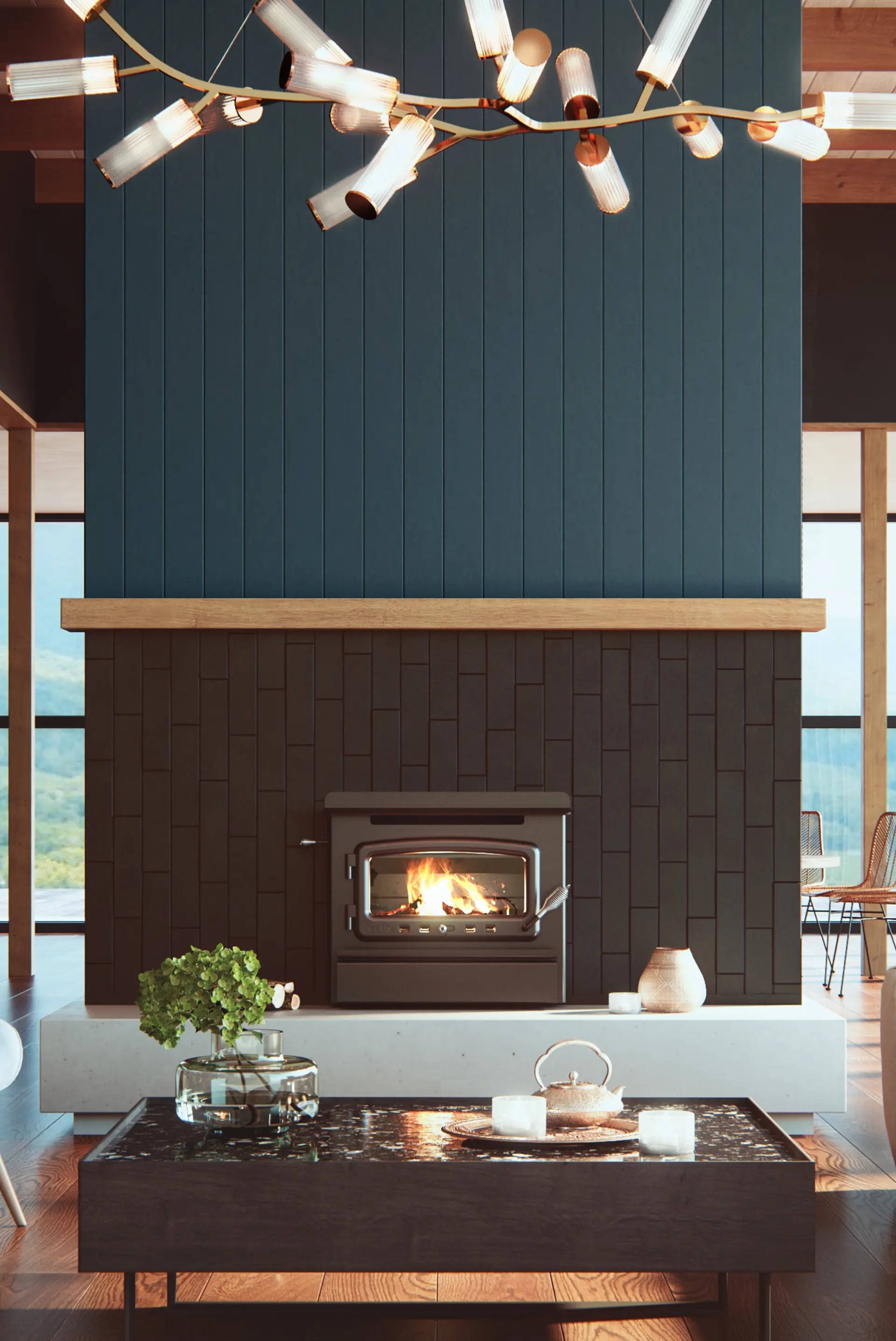 Nectre Mk2 Inbuilt Wood Heater Inc. Fan - Horizon Leisure